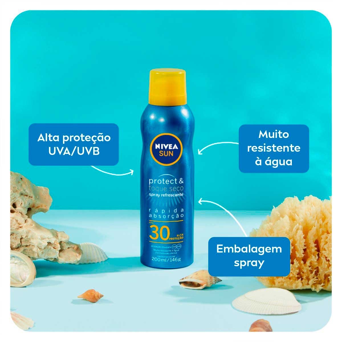 Protetor Solar Corporal Spray Nivea Sun Protect&Fresh FPS 30 | Droga Raia