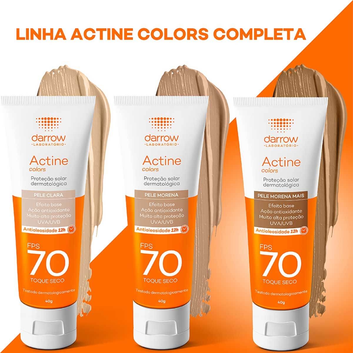 Protetor Solar Facial Actine Colors Pele Morena Mais FPS70 40g | Droga Raia