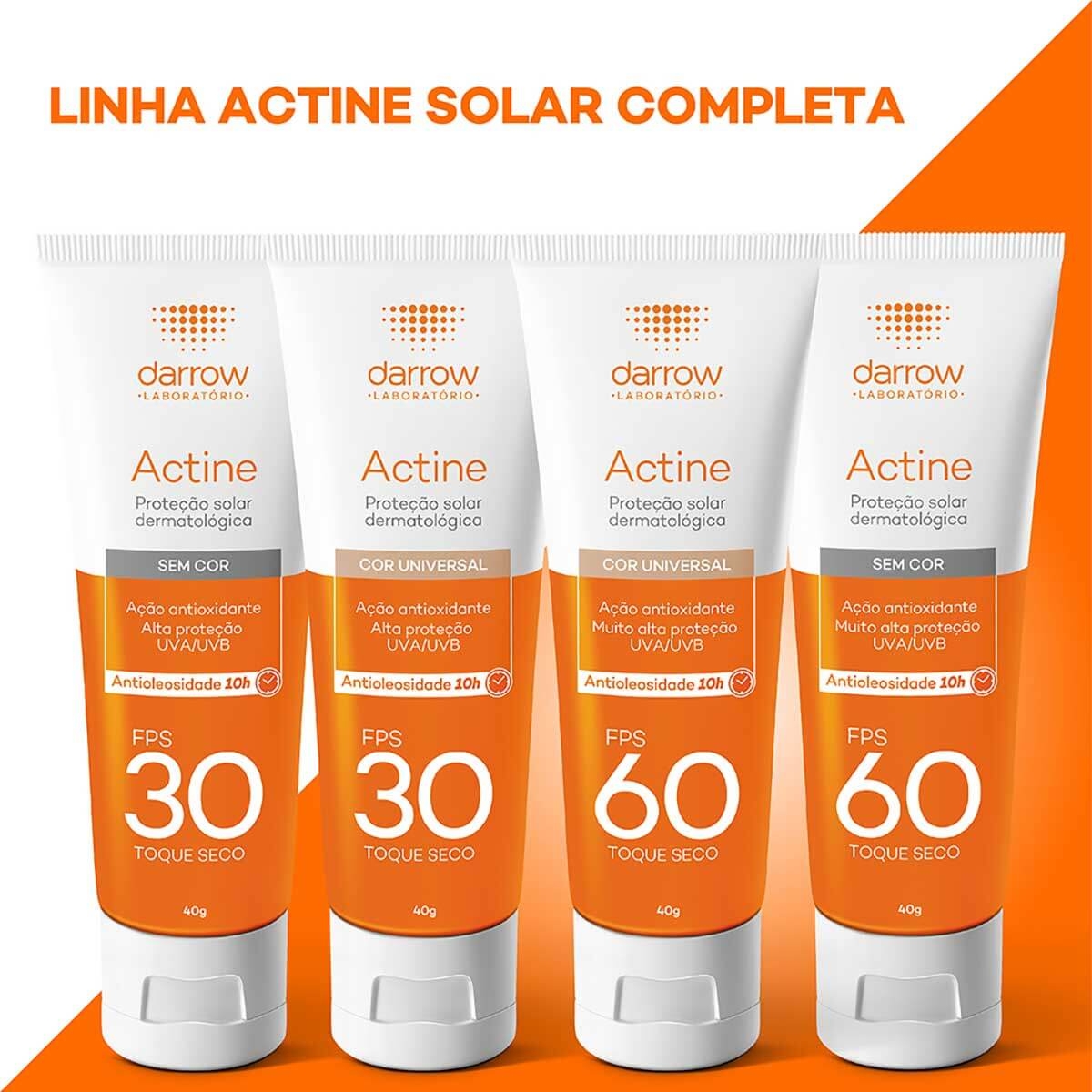 Protetor Solar Facial Darrow Actine Antioleosidade Sem Cor FPS 30 com ...