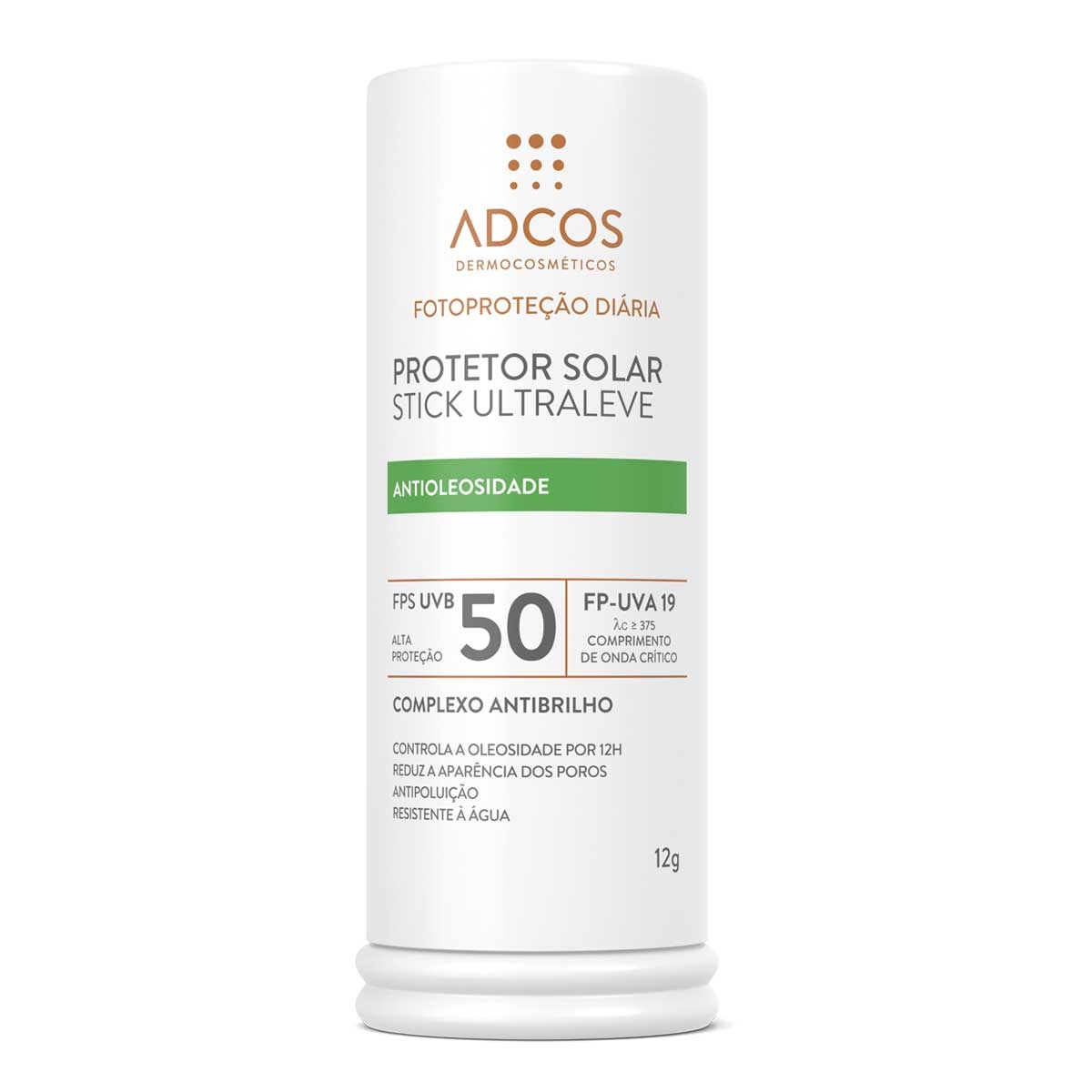 Protetor Solar Facial Adcos Stick Ultraleve Incolor FPS 50 com 12g em ...
