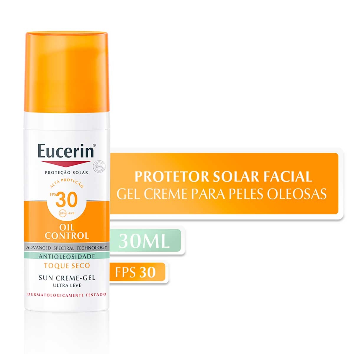 Protetor Solar Facial Eucerin Oil Control FPS 30 com 50ml | Droga Raia