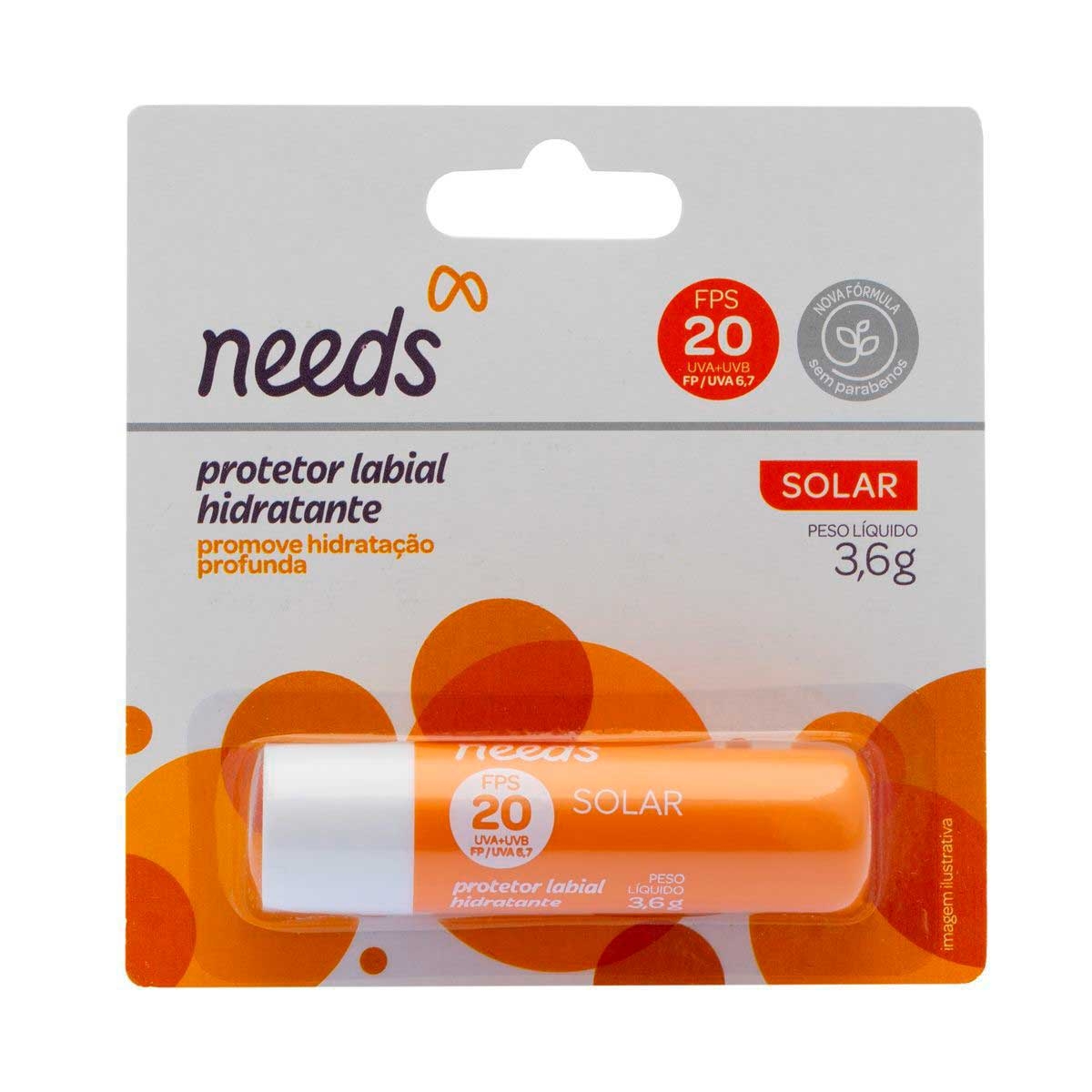Protetor Solar Labial Needs Hidratante FPS20 com 3,6g | Droga Raia