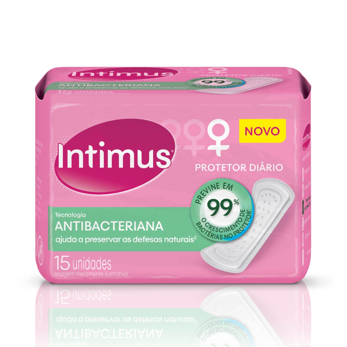 Protetor Diário Intimus Tecnologia Antibacteriana com 15 Unidades ...