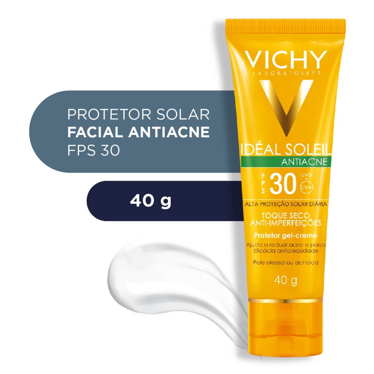 Protetor Solar Vichy Idéal Soleil Antiacne FPS 30 | Droga Raia