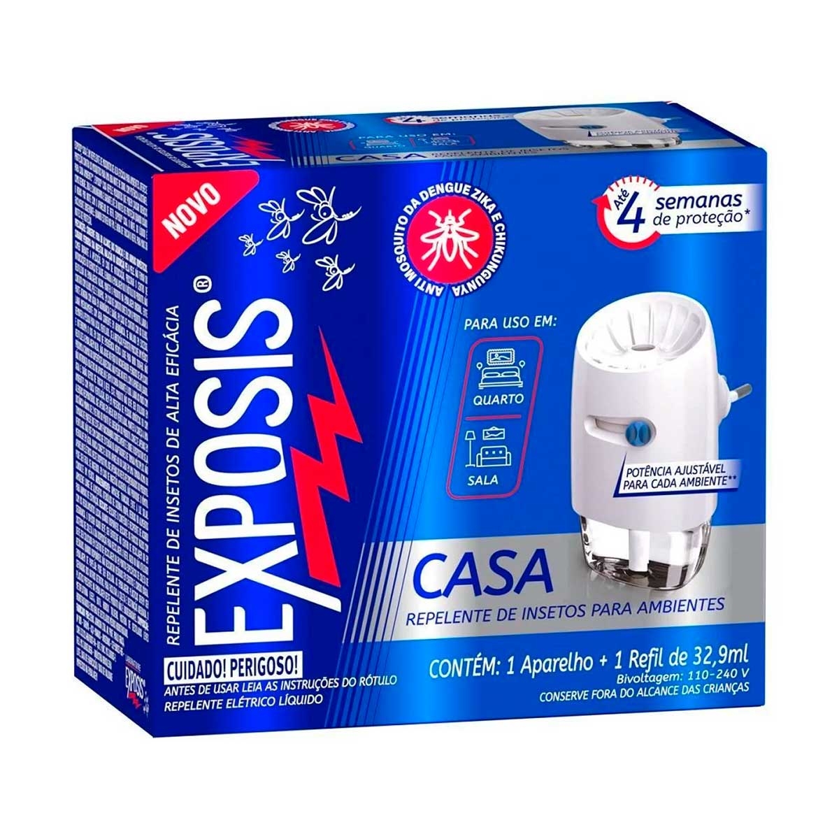 Repelente Elétrico Líquido Exposis Casa Aparelho + Refil 32,9ml em ...