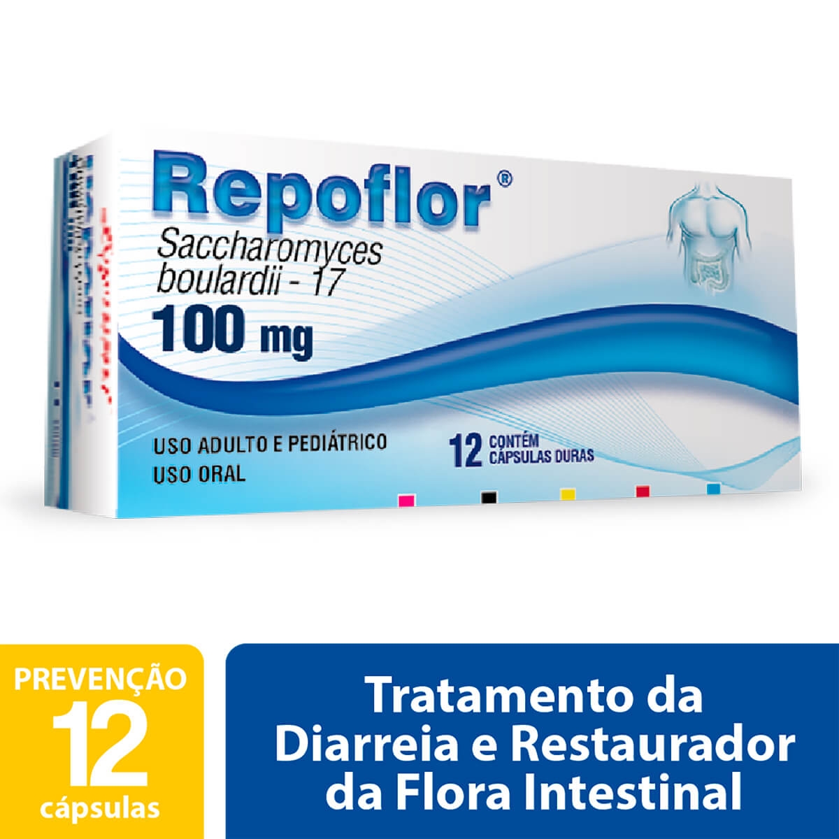 Repoflor 100mg com 12 cápsulas | Droga Raia