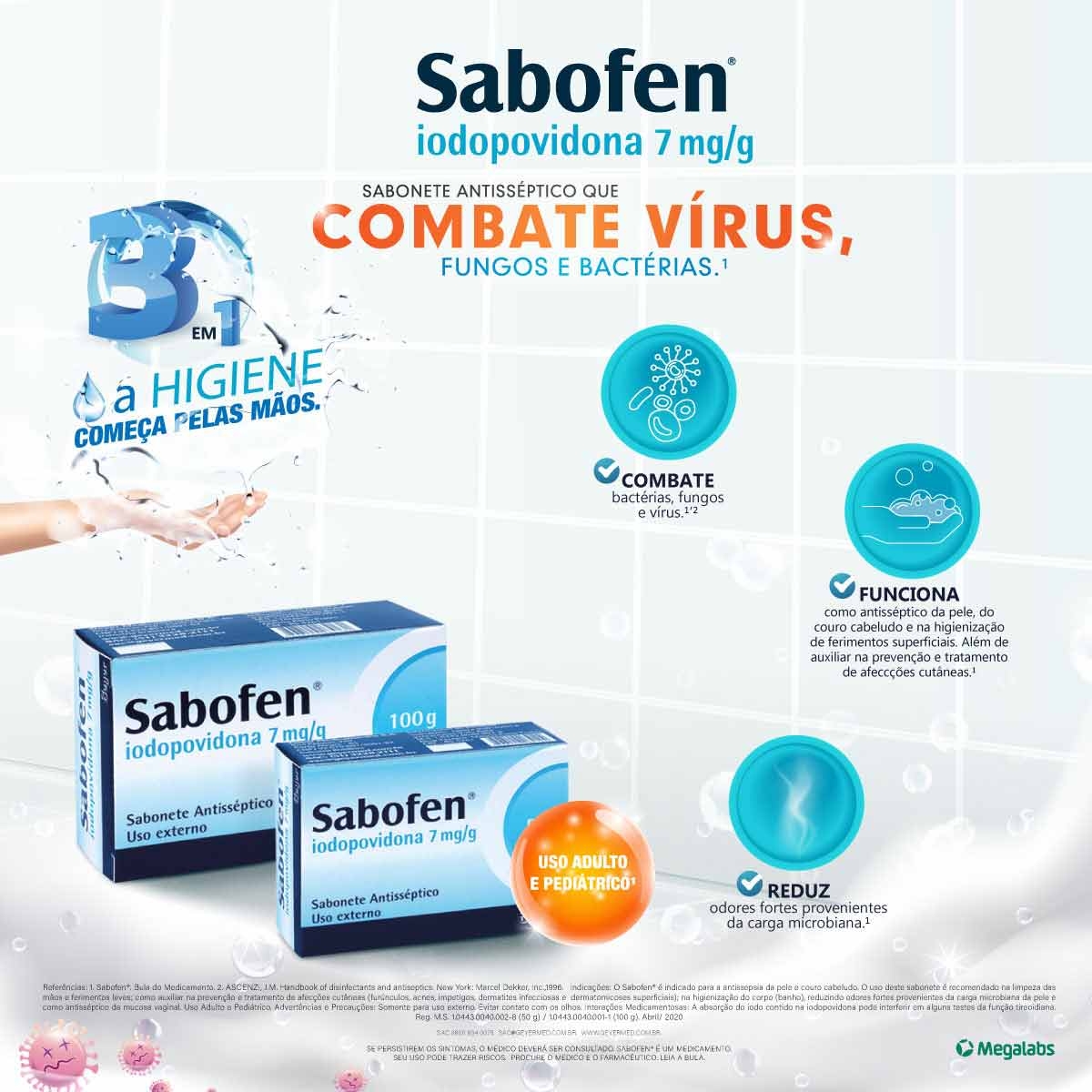 Sabonete em Barra Antisséptico Sabofen 100g | Droga Raia