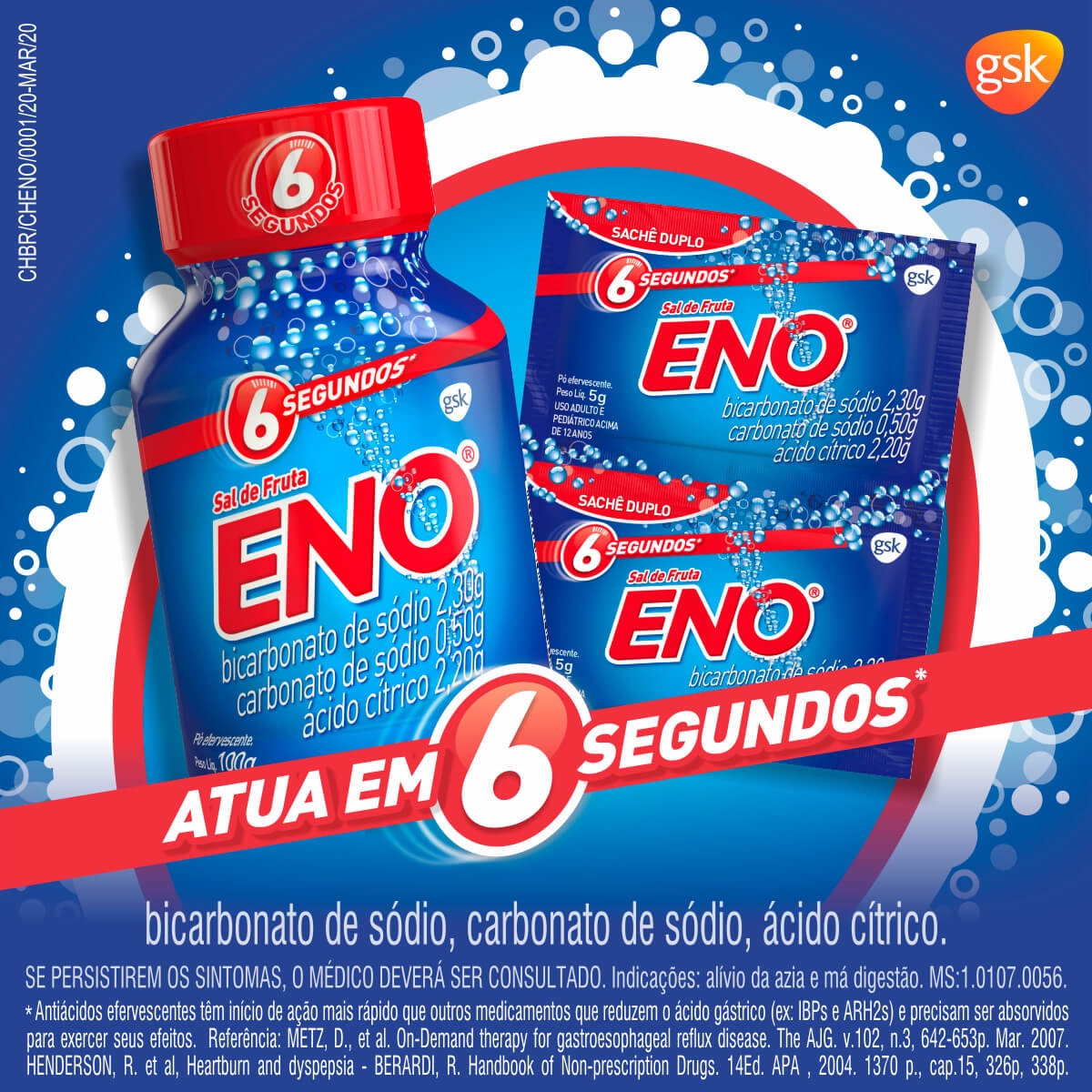 Sal de Fruta Eno Tradicional com 2 Envelopes de 5g Cada | Droga Raia