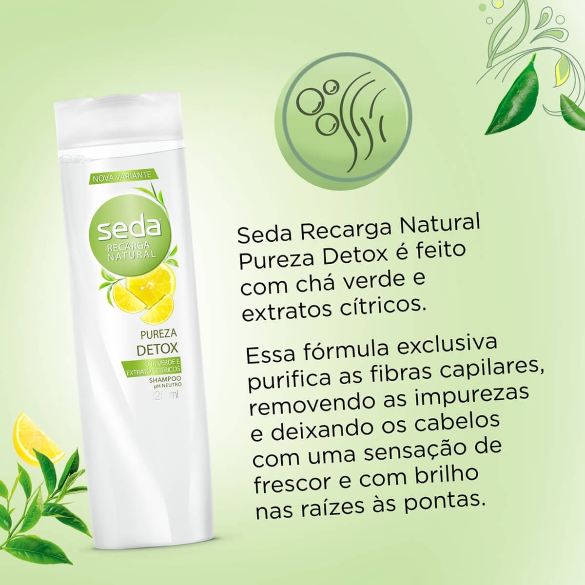 Shampoo Seda Recarga Natural Pureza Detox com 325ml | Droga Raia