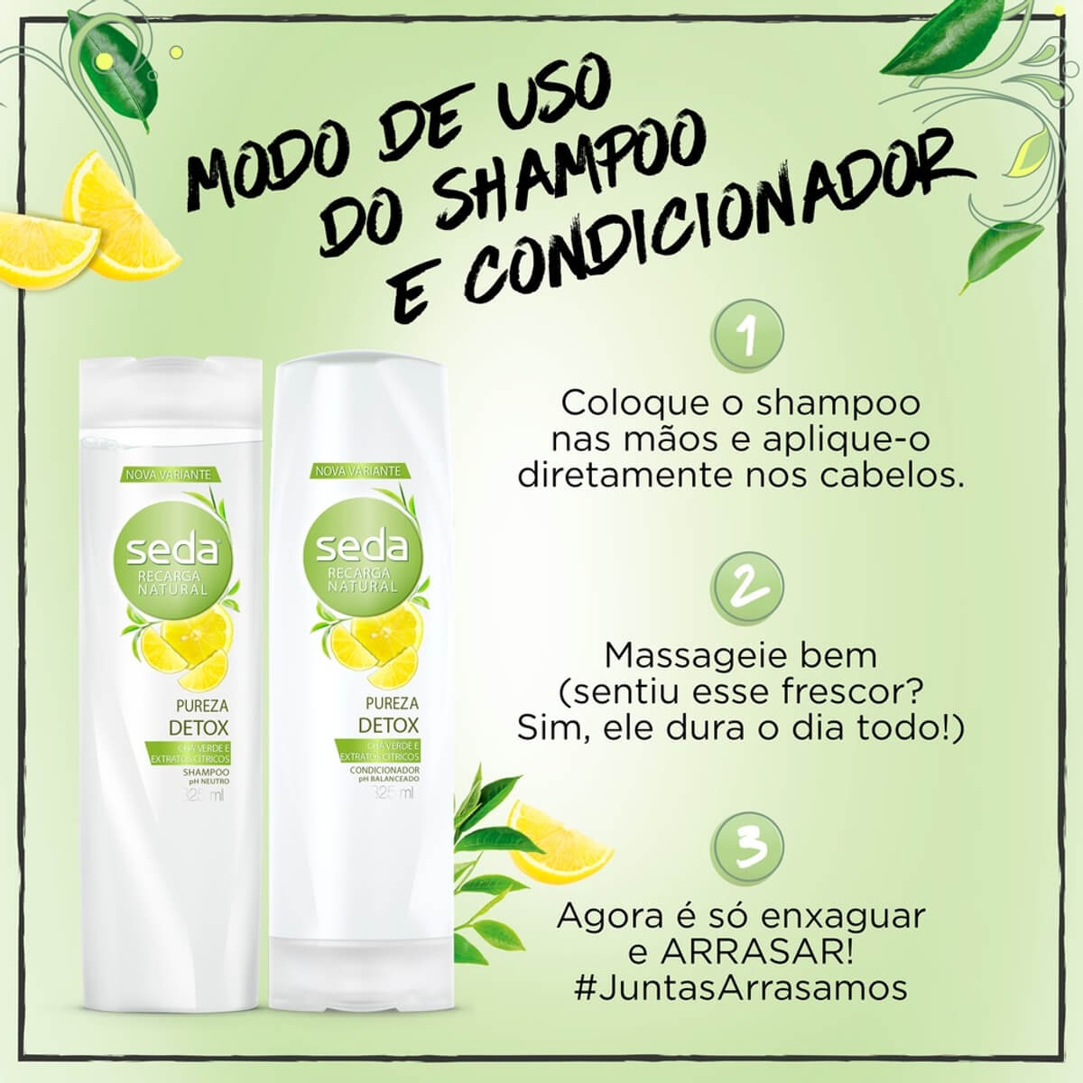 Shampoo Seda Recarga Natural Pureza Refrescante 325mL | Droga Raia