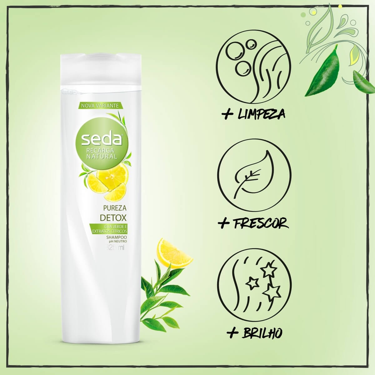 Shampoo Seda Recarga Natural Pureza Detox com 325ml | Droga Raia