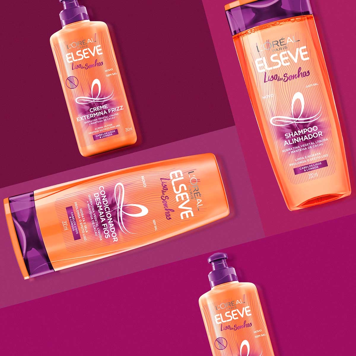 Shampoo Elseve Liso dos Sonhos Alinhador com 200ml | Droga Raia