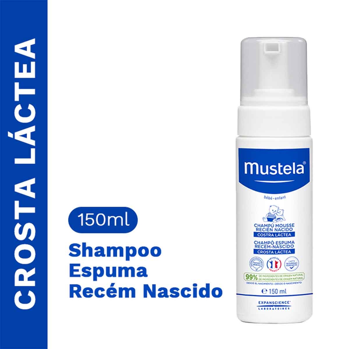 Shampoo Espuma Mustela Recém-Nascido com 150ml | Droga Raia