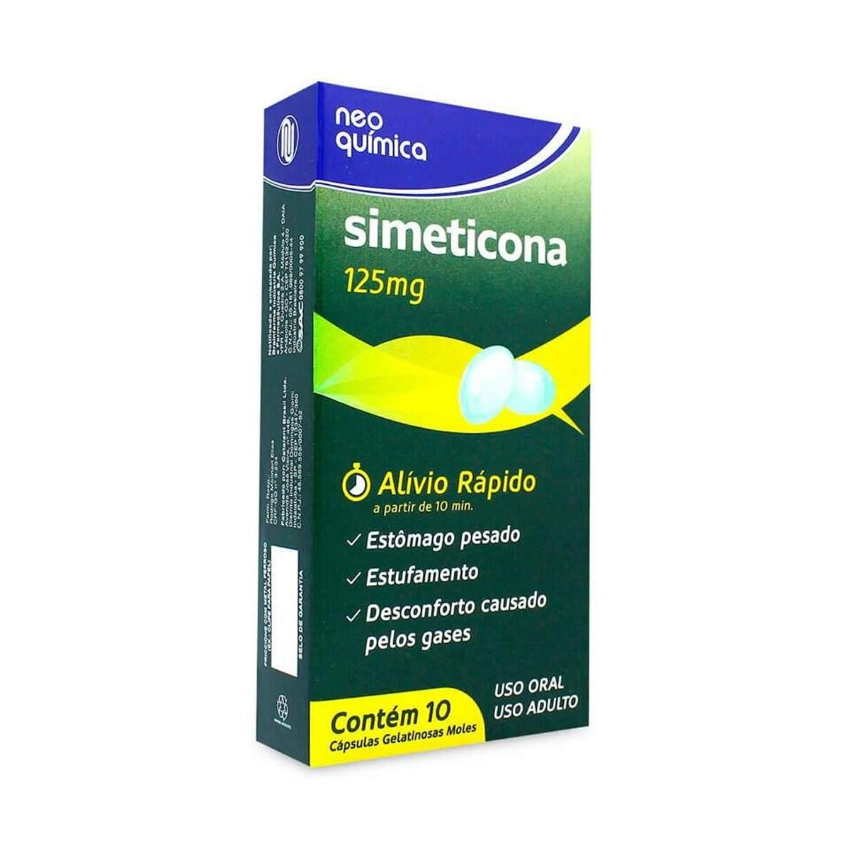 Simeticona 125mg 10 Cápsulas Neo Química Genérico com menor preço ...