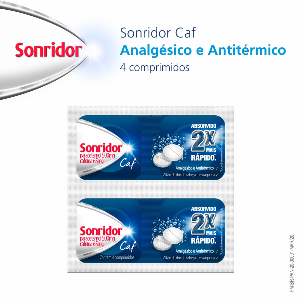 Sonridor Caf com 4 Comprimidos Efervescentes | Droga Raia