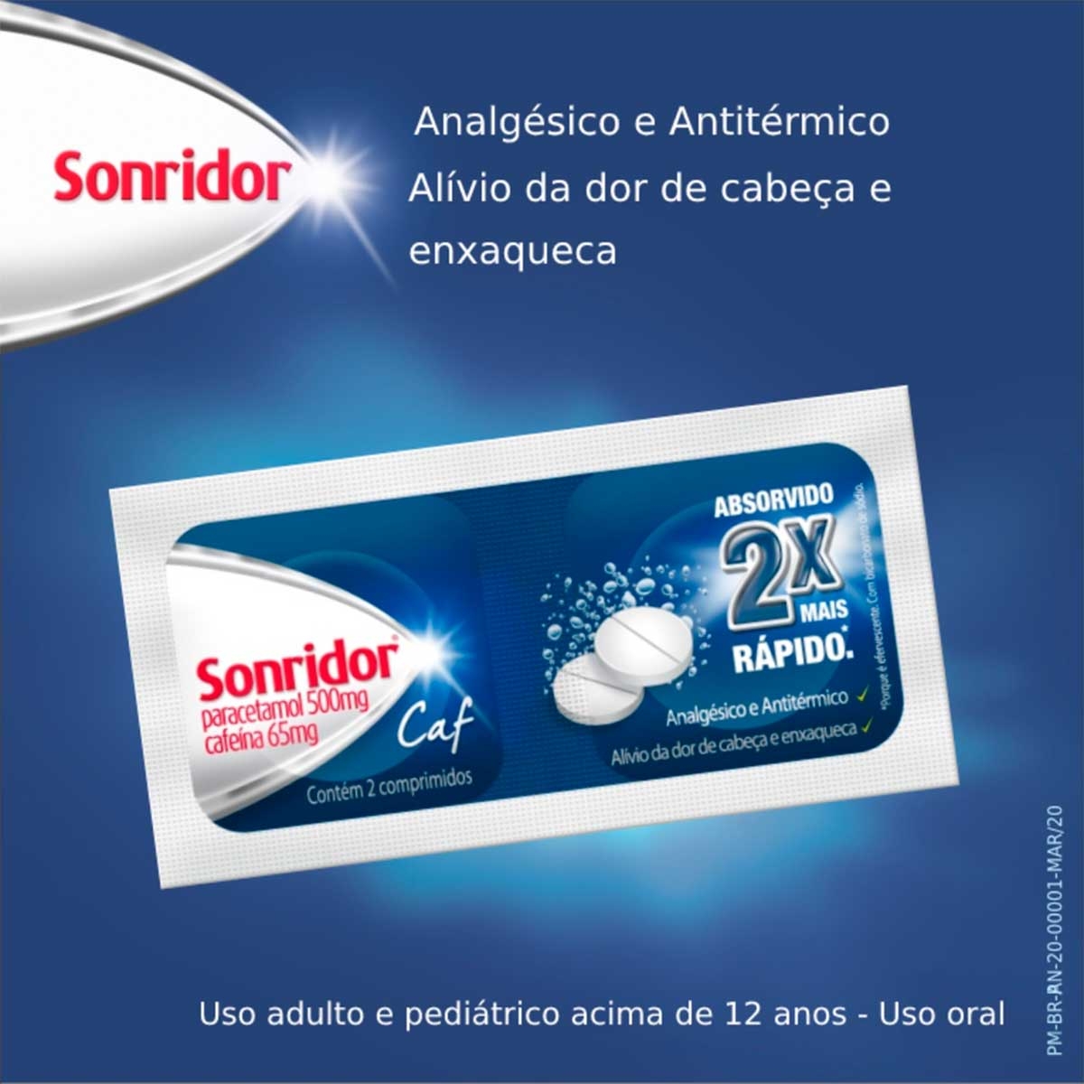 Sonridor Caf com 2 Comprimidos | Droga Raia