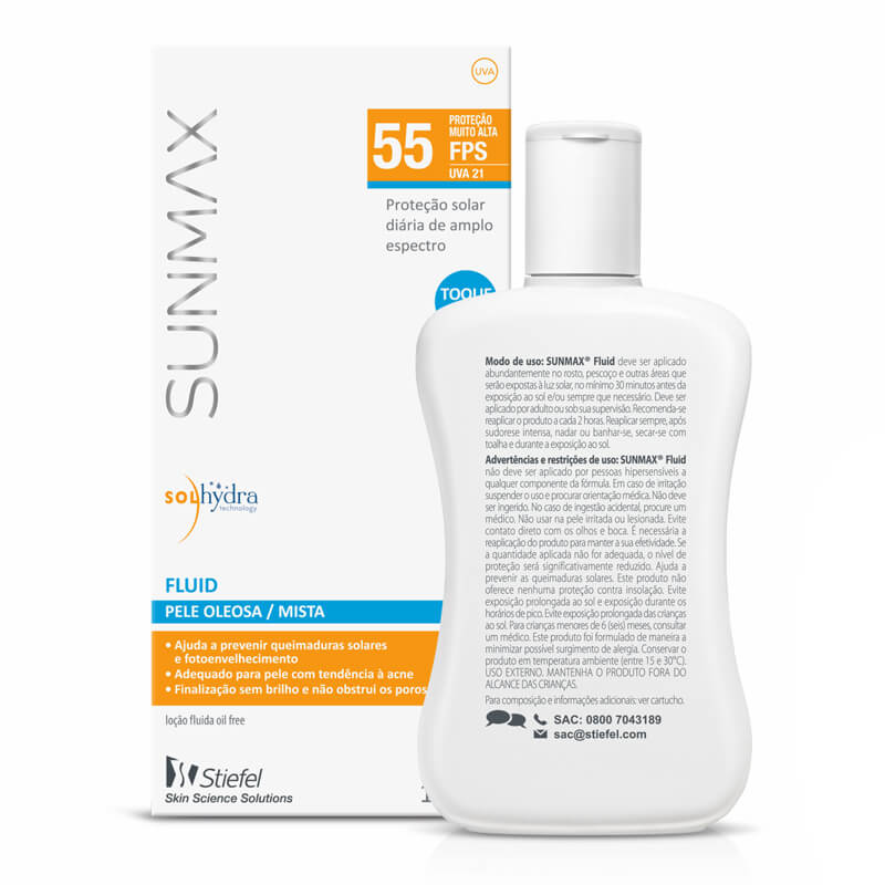 Protetor Solar Sunmax Fluid FPS55 120ml | Droga Raia