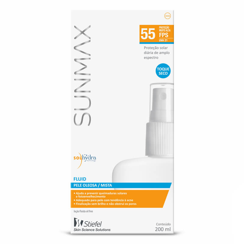 Protetor Solar Sunmax Fluid FPS55 com 200ml | Droga Raia