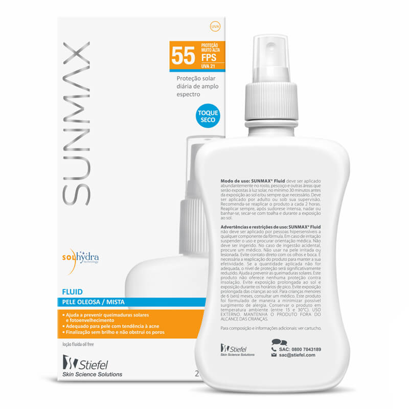 Protetor Solar Sunmax Fluid FPS55 com 200ml | Droga Raia