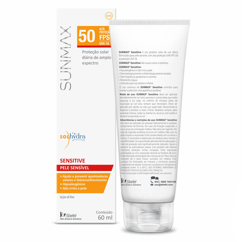 Protetor Solar Sunmax Sensitive FP50 60ml | Droga Raia