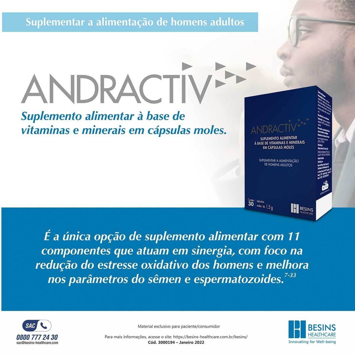 Andractiv 30 Cápsulas Besins | Droga Raia