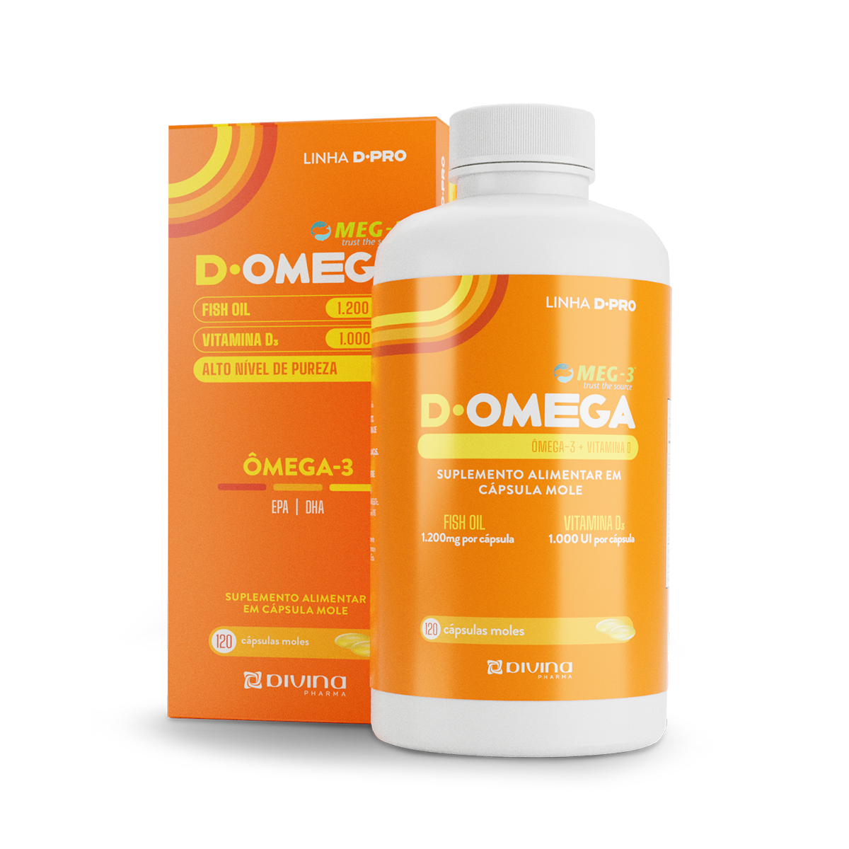 D-Omega Ômega 3 + Vitamina D 120 Cápsulas - Preço online | Droga Raia