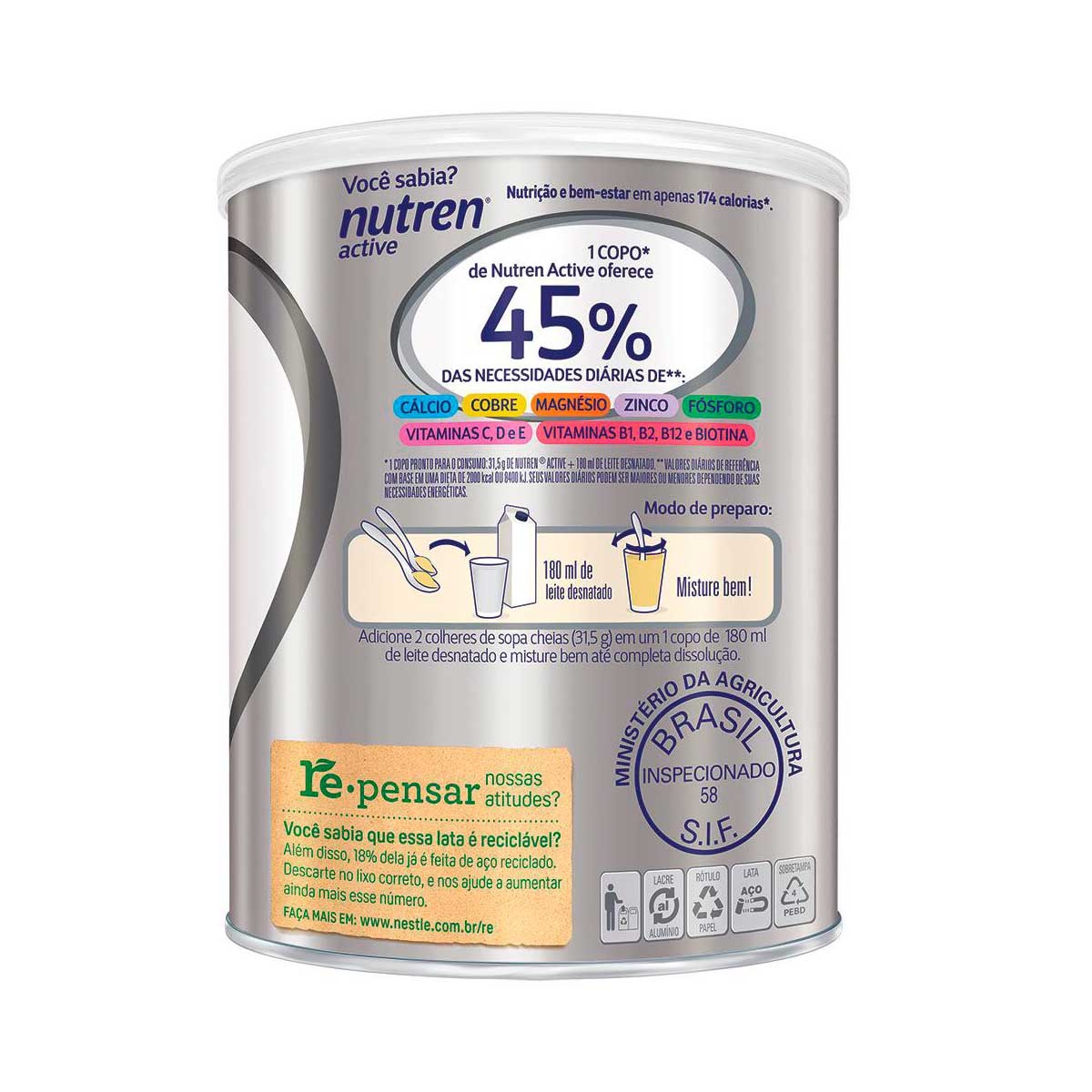 Suplemento Alimentar Nutren Active Baunilha 400g | Droga Raia