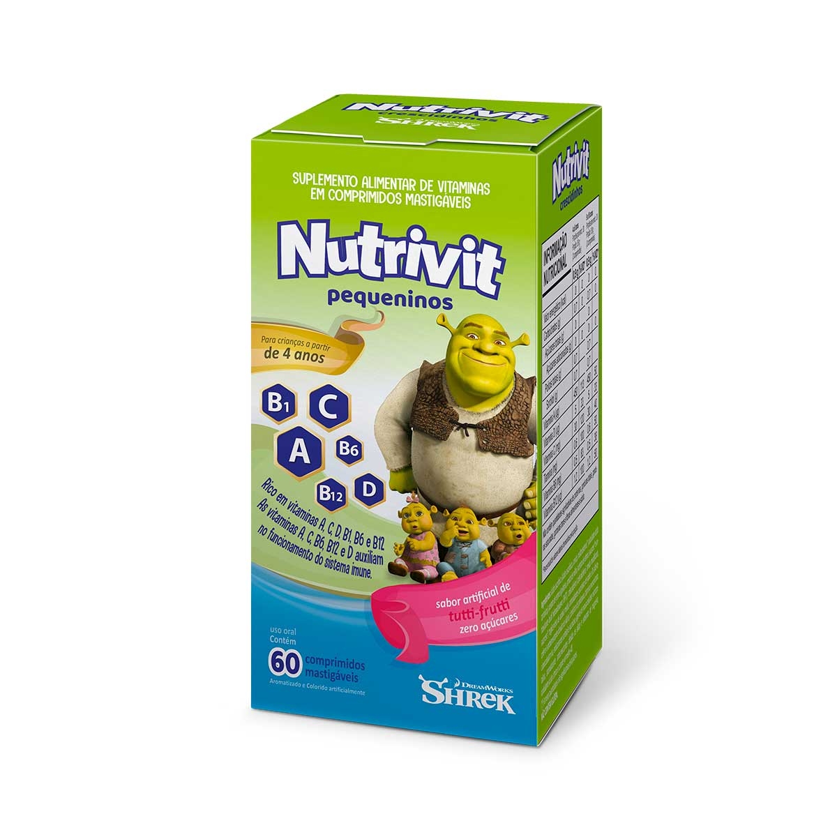 Nutrivit Pequeninos Sabor Tutti-Frutti 60 comprimidos mastigáveis ...