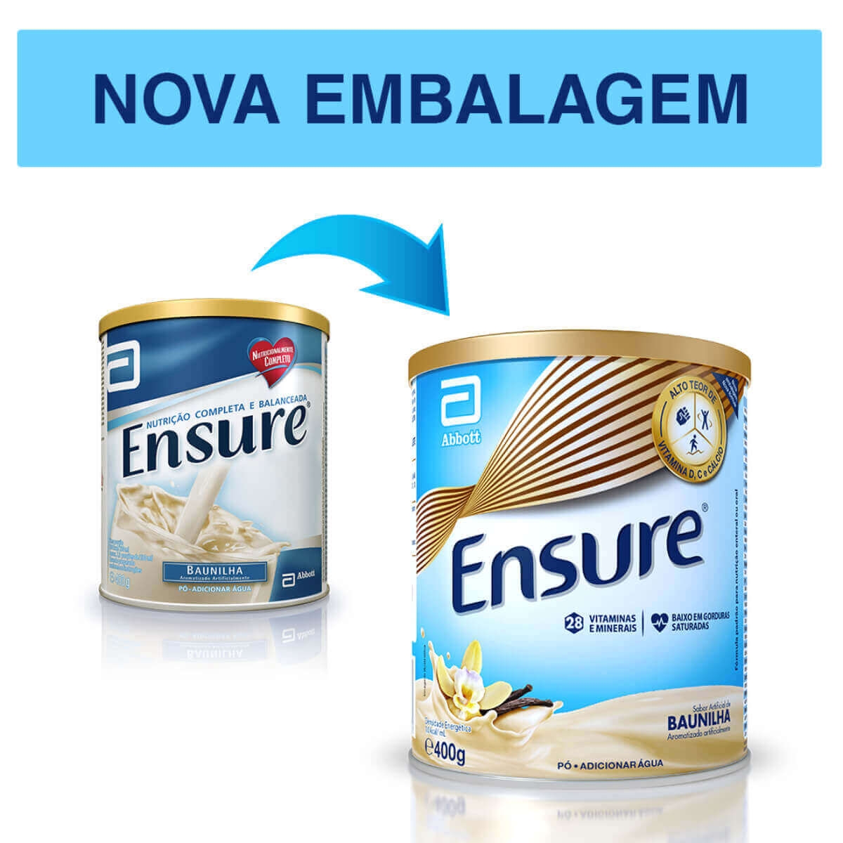 Suplemento Nutricional Ensure Baunilha 400g | Droga Raia