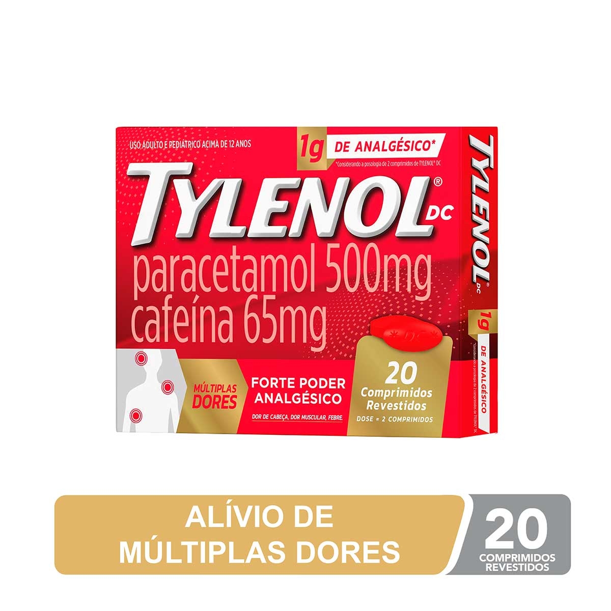Tylenol DC Múltiplas Dores 500mg + 65mg comprimidos - preço e bula ...