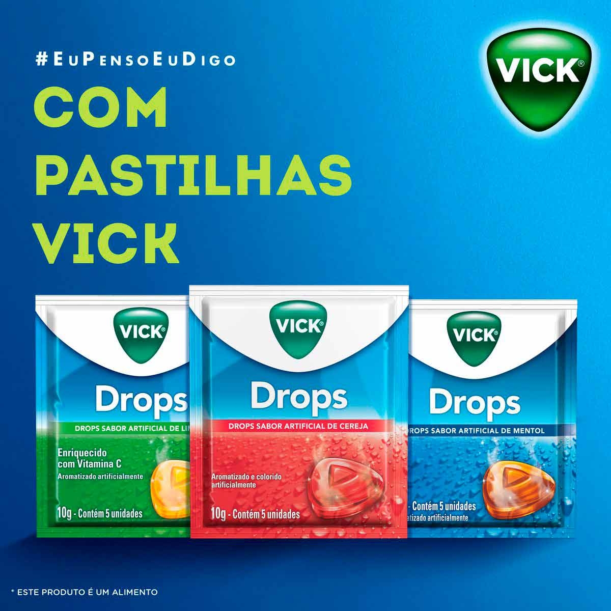 Pastilhas Vick Drops Mentol com 5 unidades: Compre online | Droga Raia