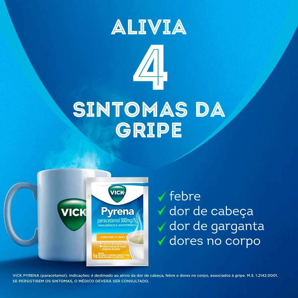 Vick Pyrena Sabor Mel e Limão 1 Envelope 5g | Droga Raia