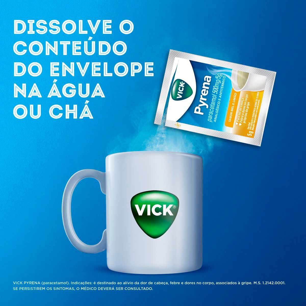 Vick Pyrena Sabor Mel e Limão 1 Envelope 5g | Droga Raia