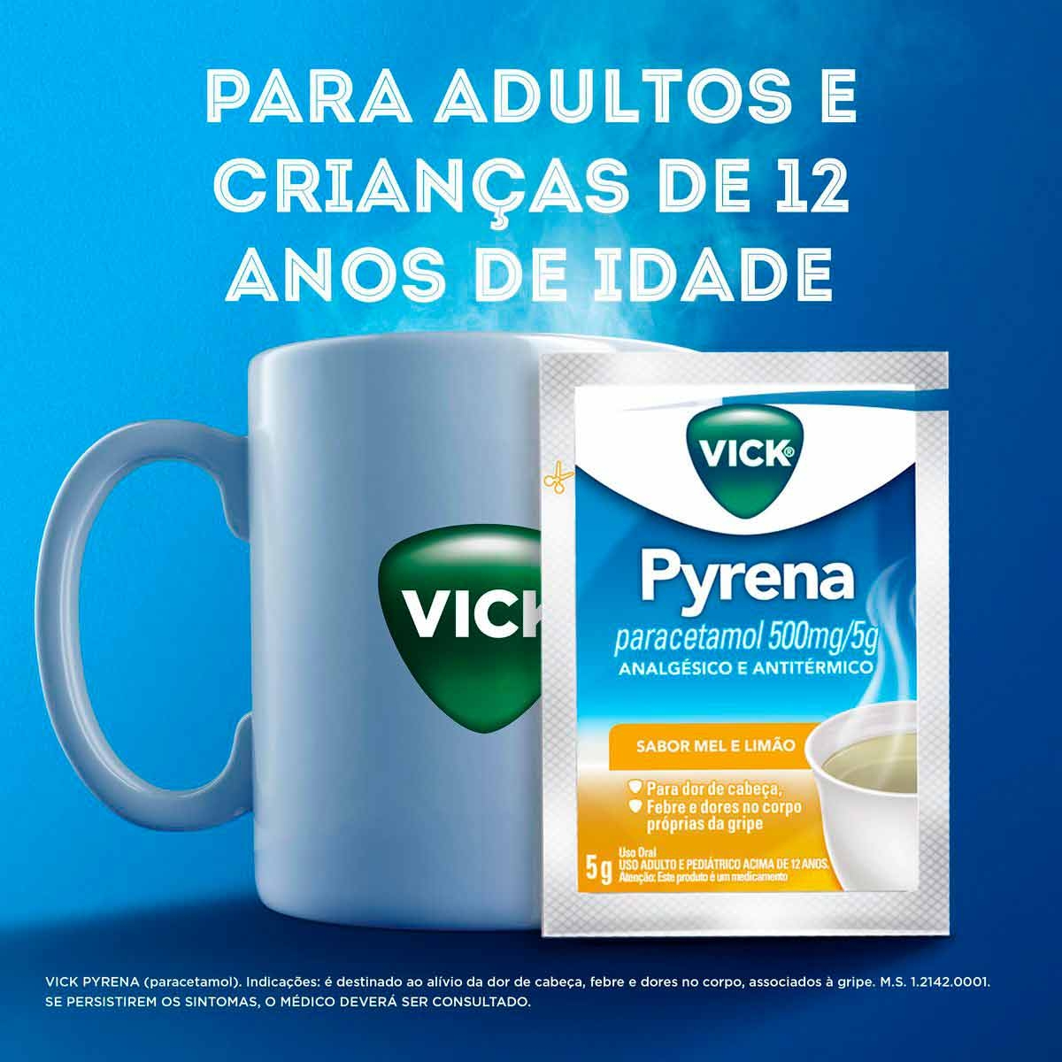 Vick Pyrena Sabor Mel e Limão 1 Envelope 5g | Droga Raia
