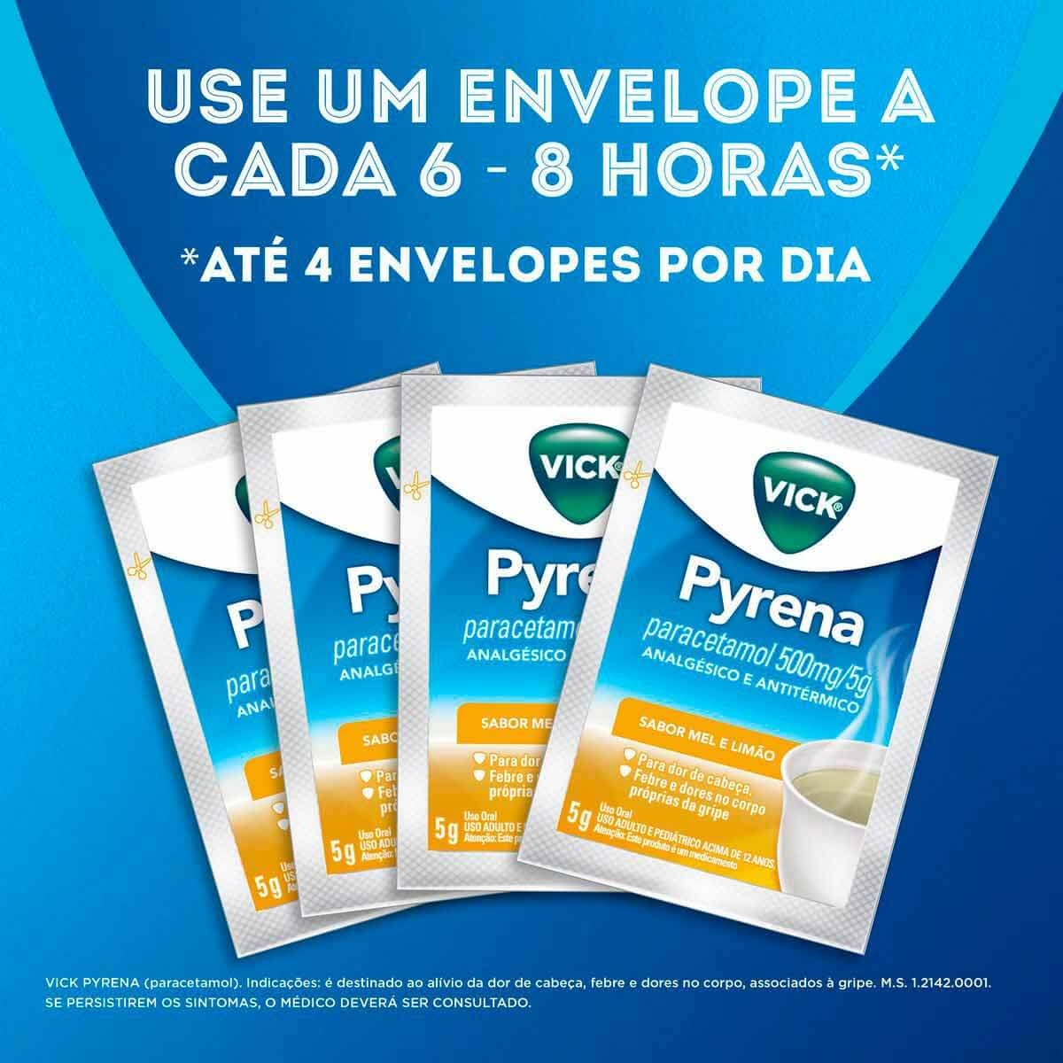 Vick Pyrena Sabor Mel e Limão 1 Envelope 5g | Droga Raia