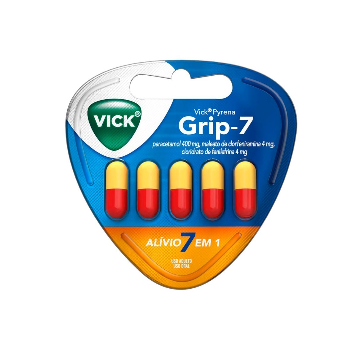 Vick Pyrena Grip-7 com 5 Cápsulas | Droga Raia