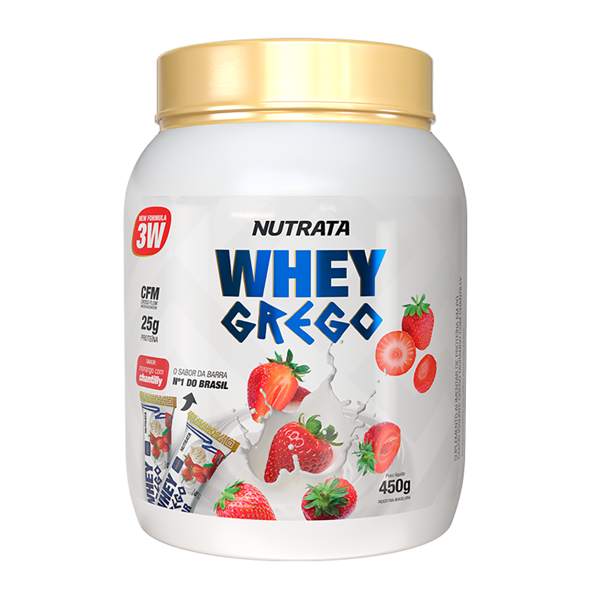 Whey Grego Nutrata morango com chantilly 450g: melhores preços | Droga Raia