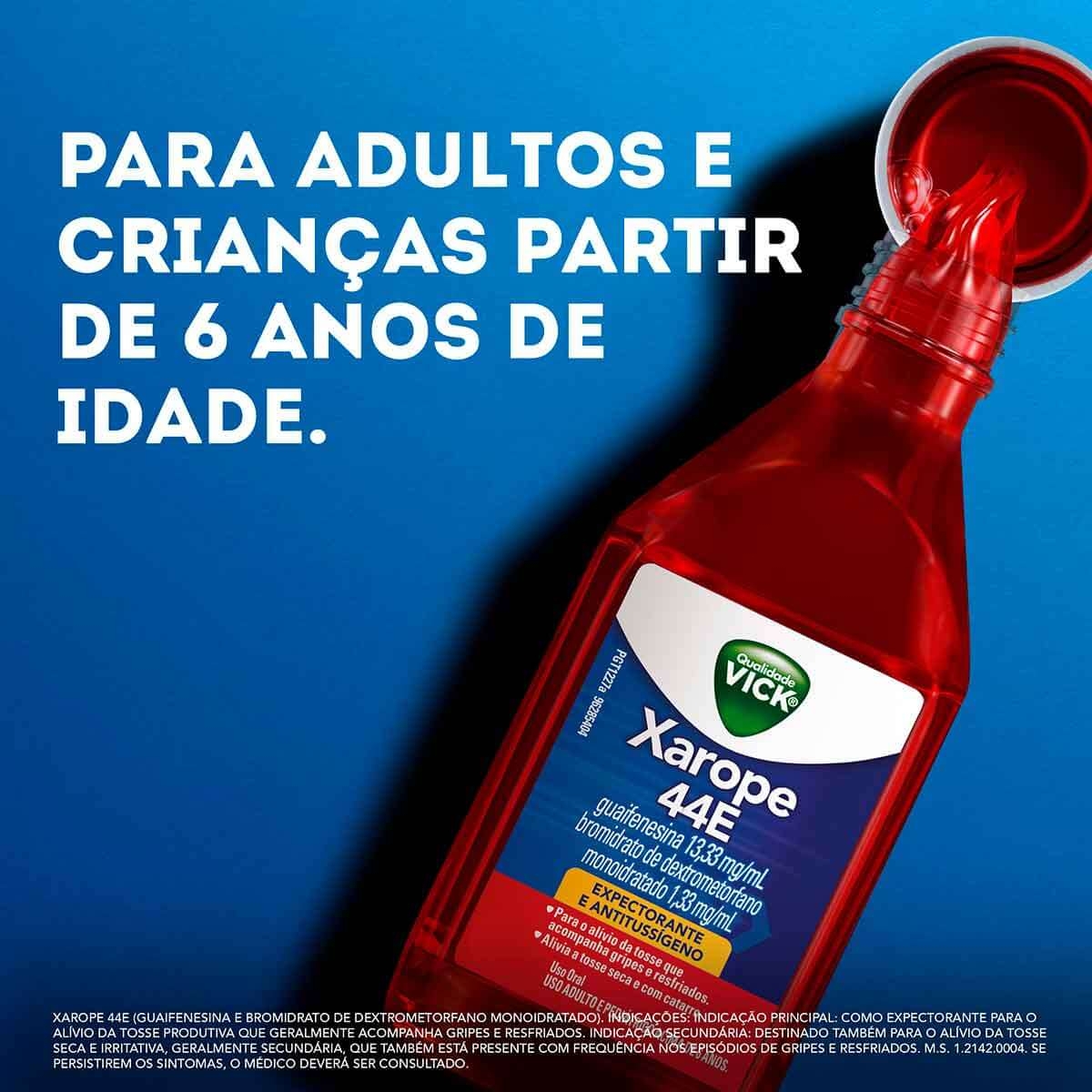 Vick 44E Xarope Expectorante com 120ml: Valor e onde comprar | Droga Raia