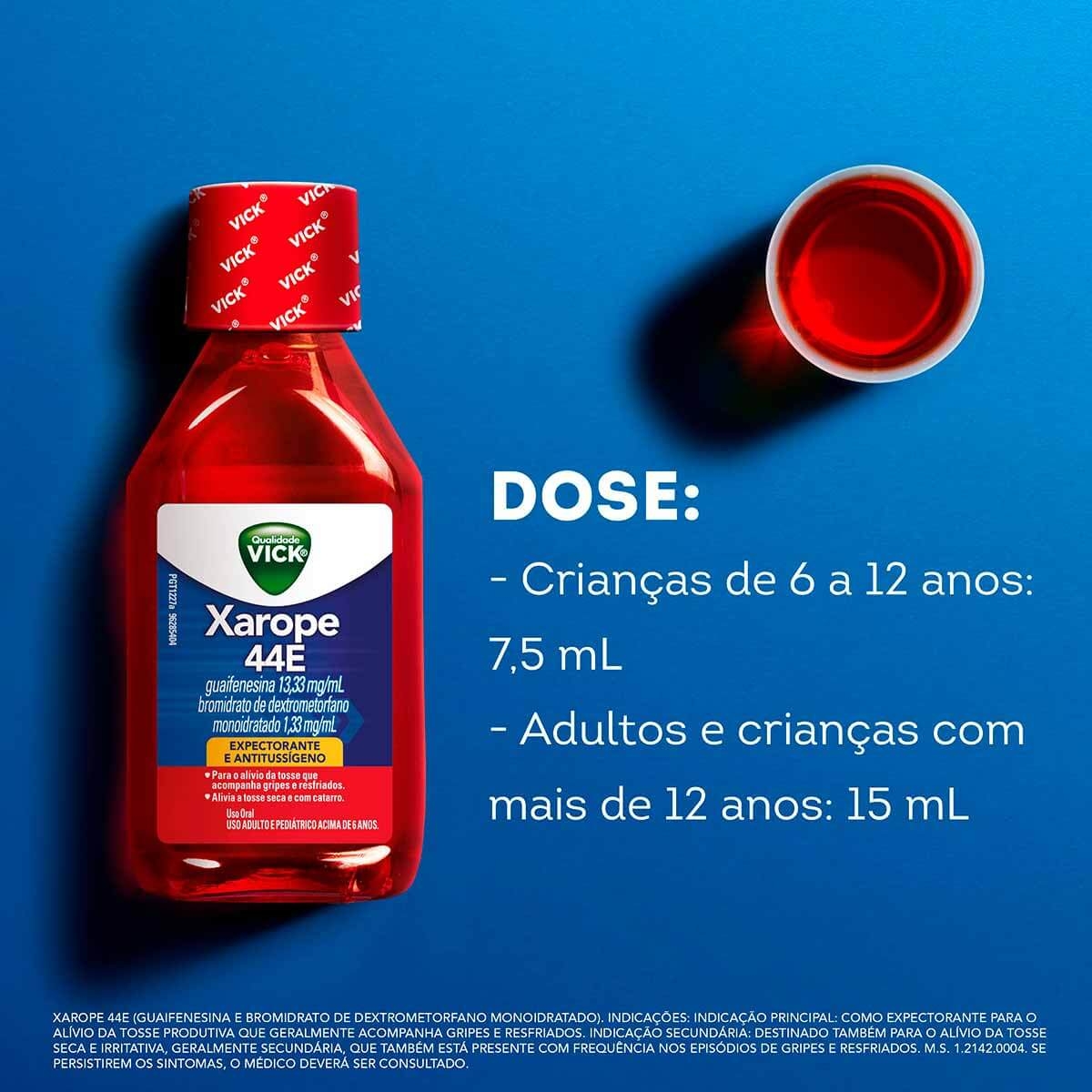 Vick 44E Xarope Expectorante com 120ml: Valor e onde comprar | Droga Raia