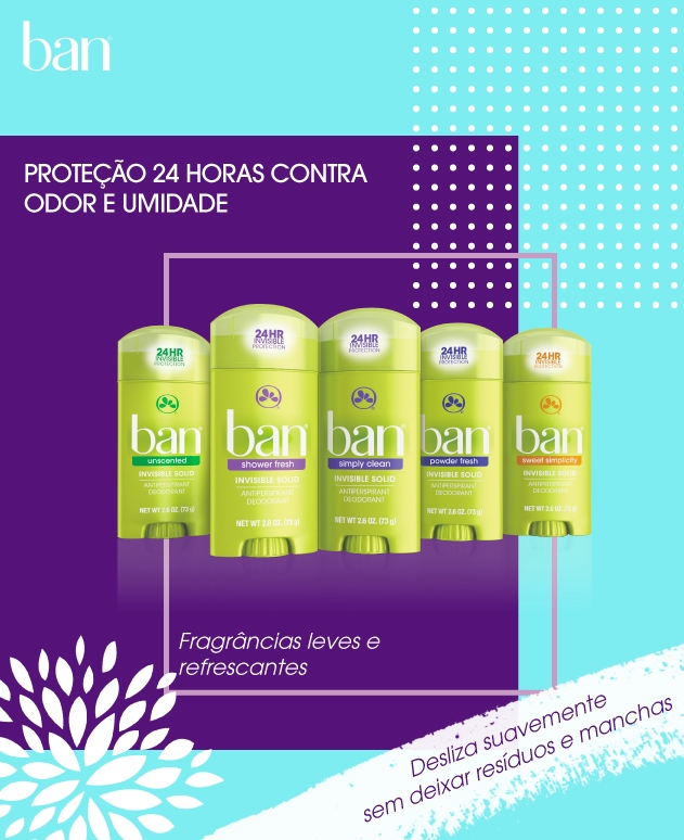 Desodorante Antitranspirante Sólido Ban Sweet Simplicity com 73g ...