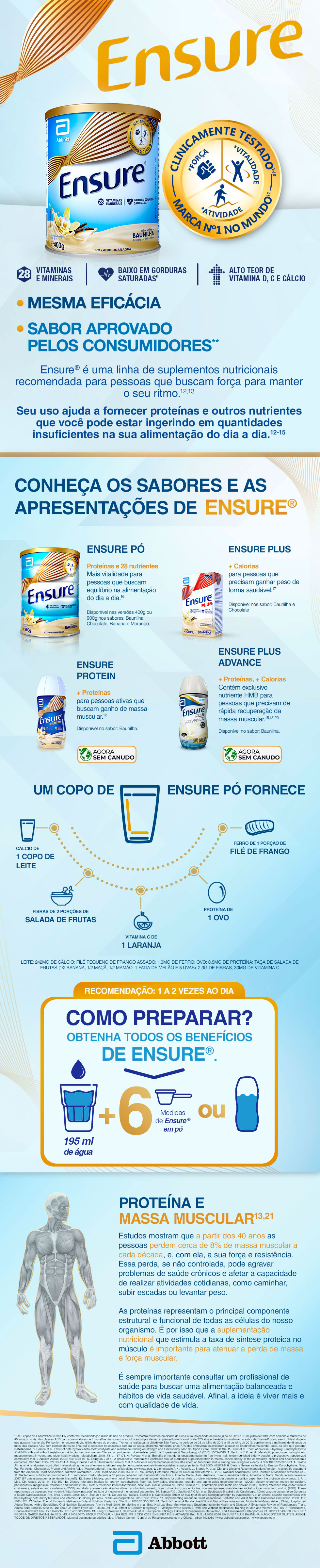 Suplemento Nutricional Ensure Protein Sabor Baunilha Ensure | Droga Raia