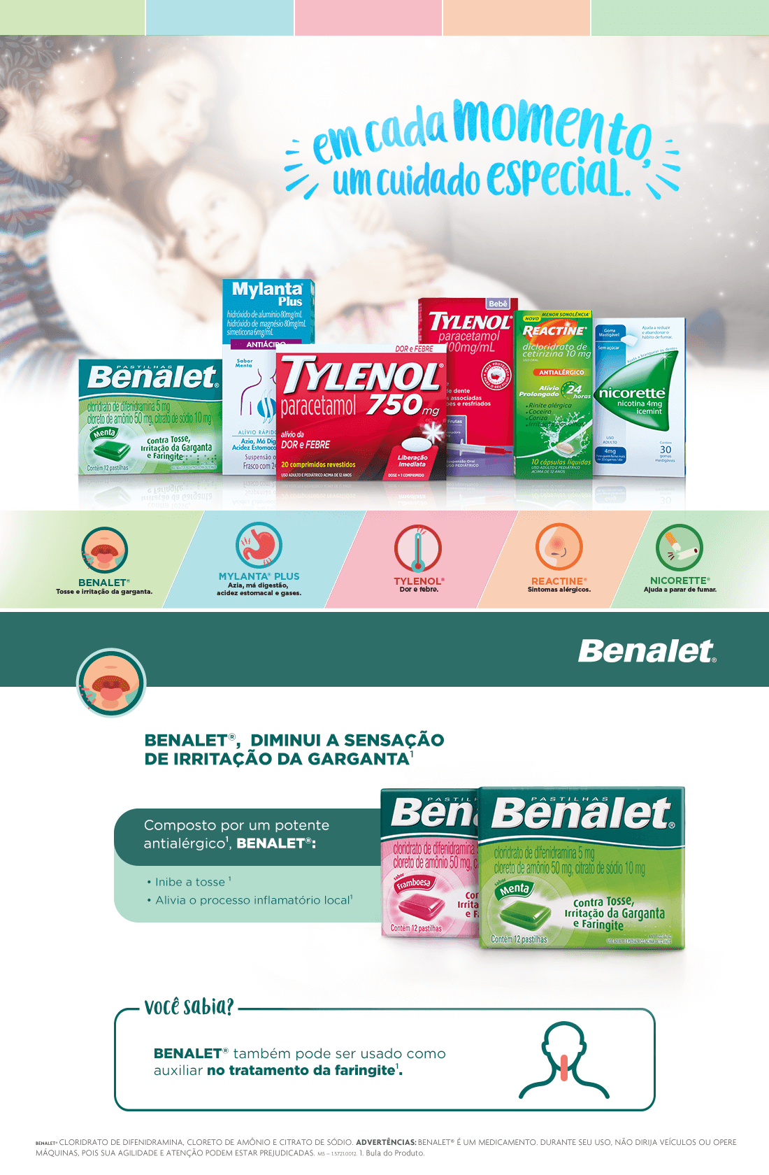 Pastilha Benalet Sabor Menta com 12 unidades | Droga Raia Pastilha Benalet Sabor Menta com 12 unidades | Droga Raia